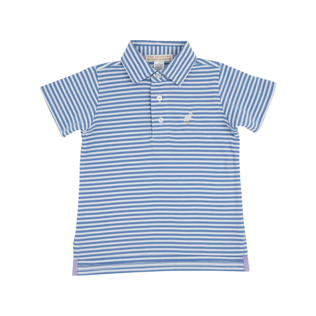Beaufort Bonnet Prim & Proper Polo SS Pima Barbados Blue Stripe/Multic ...